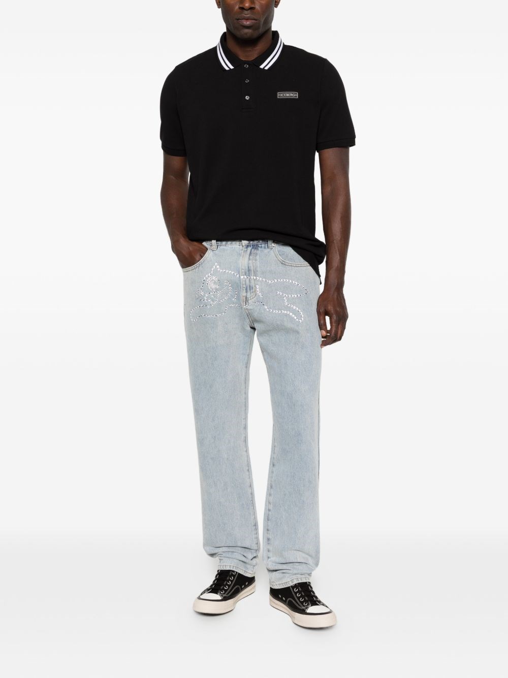 ICECREAM Crystal Running Dog Denim Jeans